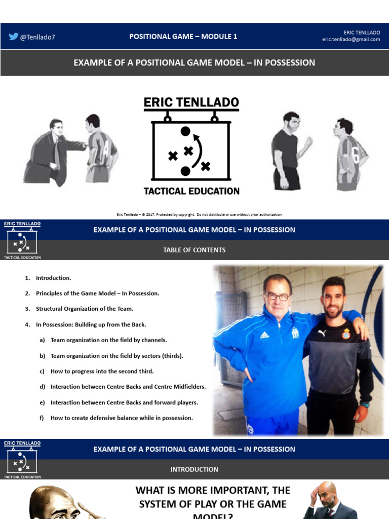 Example of A Positional Game Model - in Possession | PDF