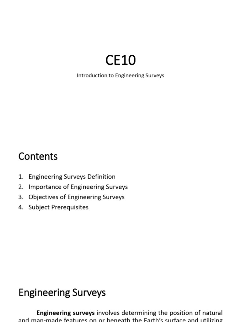 Introduction To Engineering Surveys | PDF