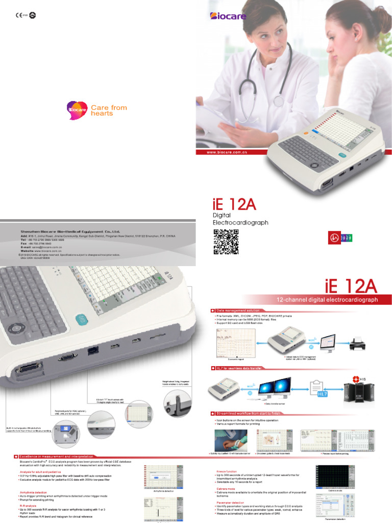 Ie 12A 12 Channel ECG Machine | PDF