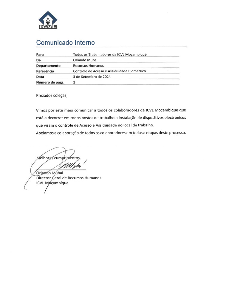 Comunicado Interno | PDF