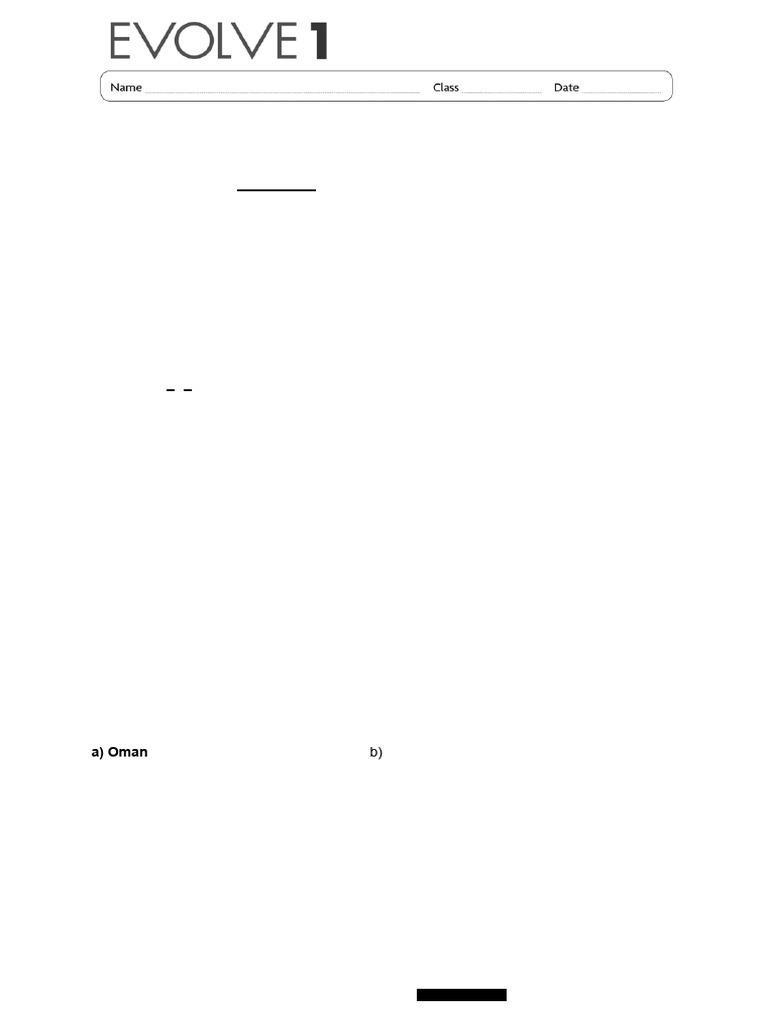 Evolve Se l1 Unitquiz 1a | PDF