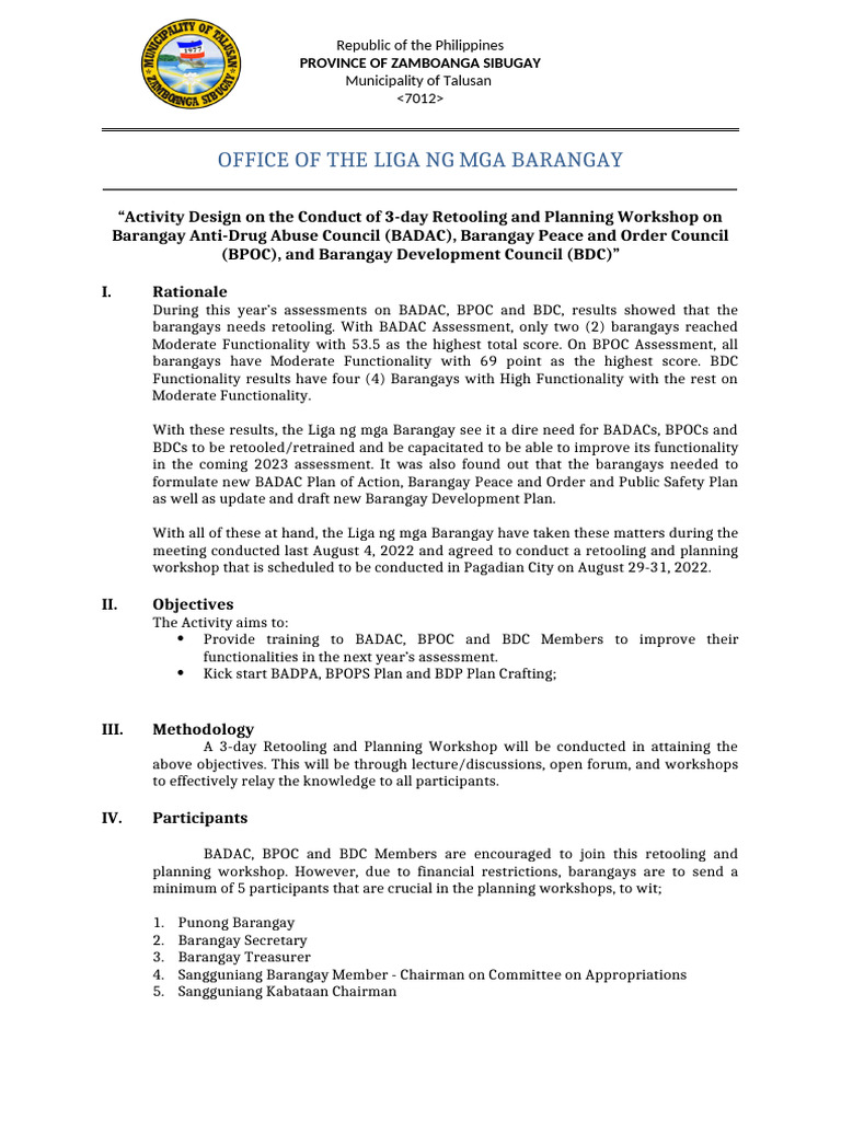 Activity Design BADAC BPOC BDC Functionality Assessment-Audit v2 | PDF