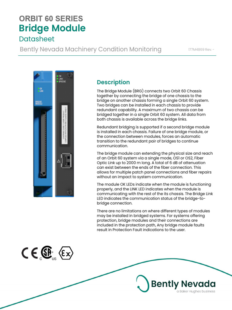 Orbit 60 SERIES Bridge Module Datasheet - 177M4869 | PDF