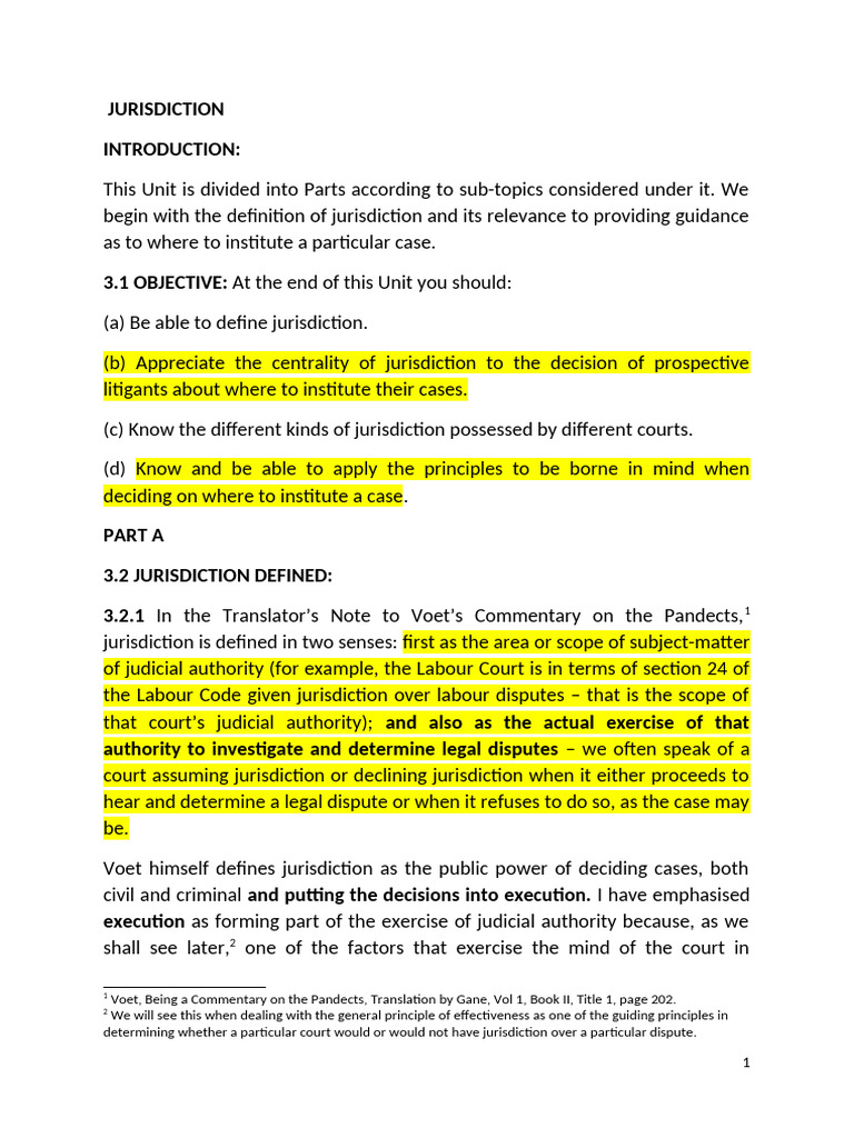 Introduction To Jurisdiction | PDF