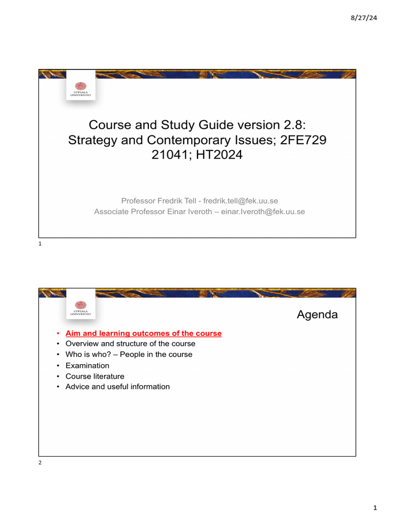 Course and Studyguide Version 2-8 | PDF