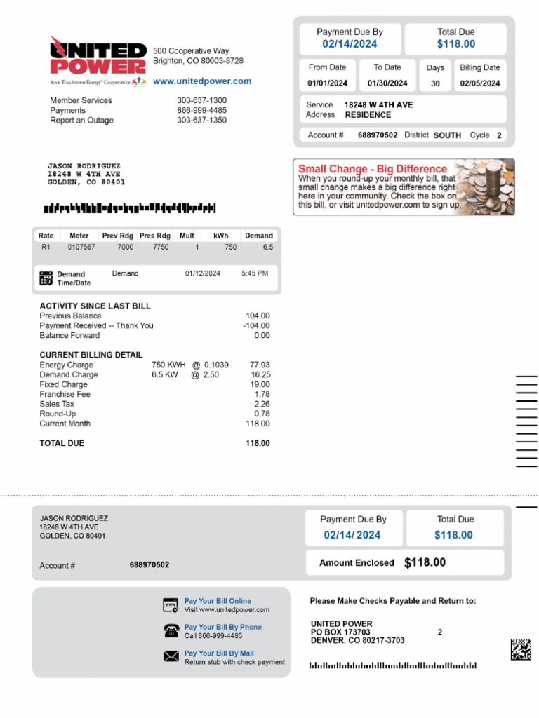United Power Eletric Bill JASON ROD | PDF