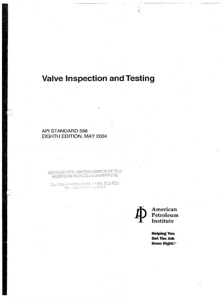 Api 598 05-2004 | PDF
