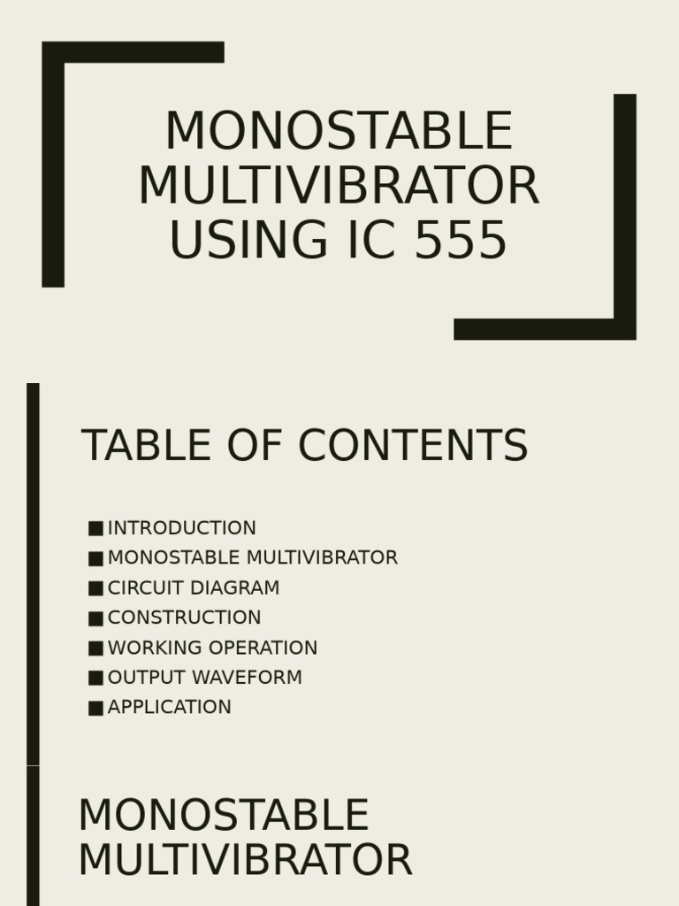 Monostable Multivibrator Using Ic 555 | PDF