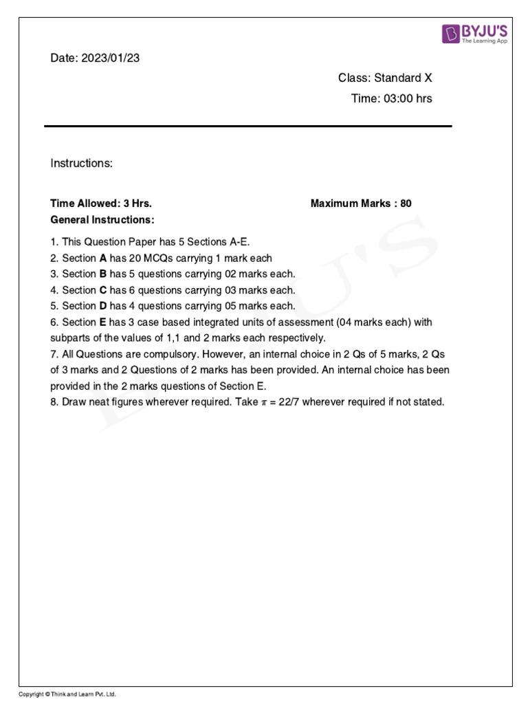 Math Set 1 Solutions | PDF
