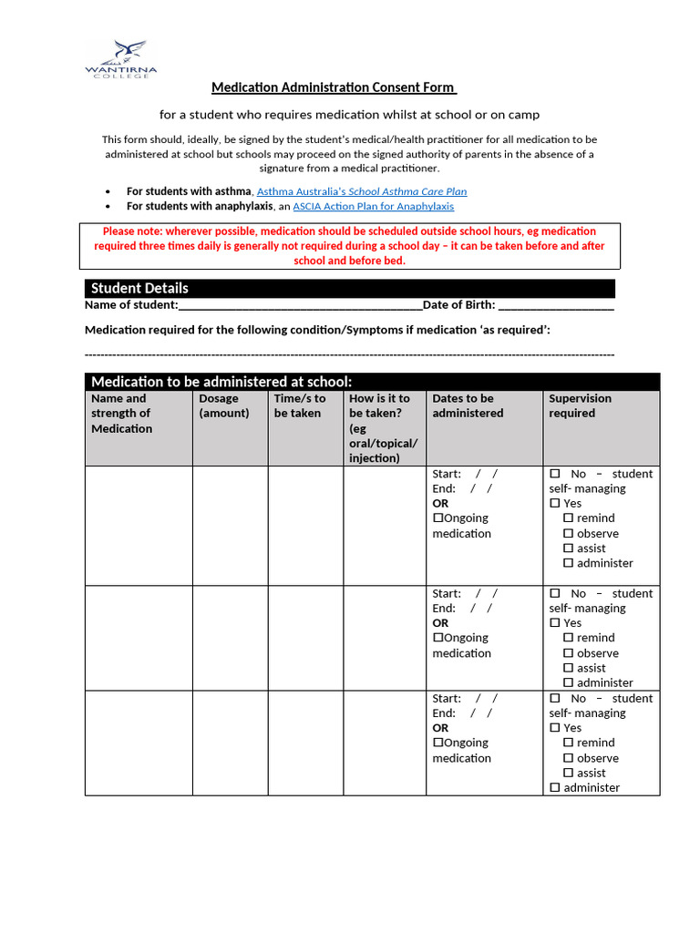 Medication Authority Form 2022 (Current) | PDF