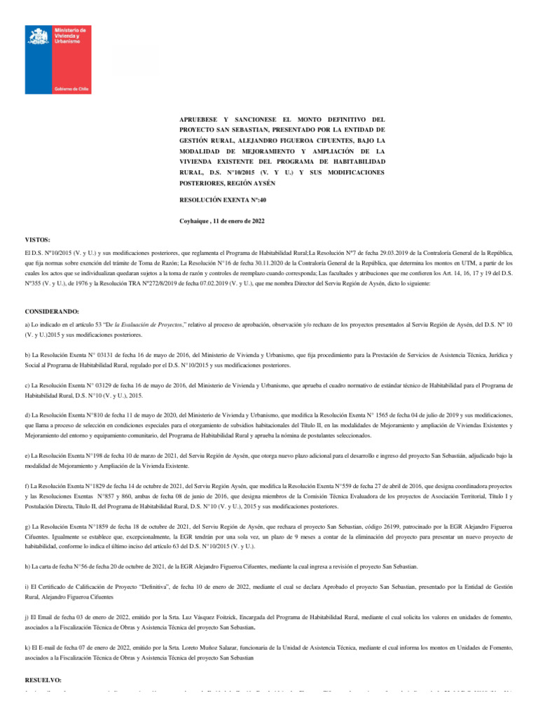 Resol. Ex. N°40 | PDF