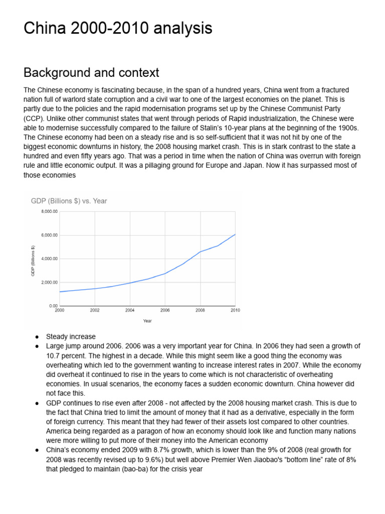China 2000-2010 analysis | PDF