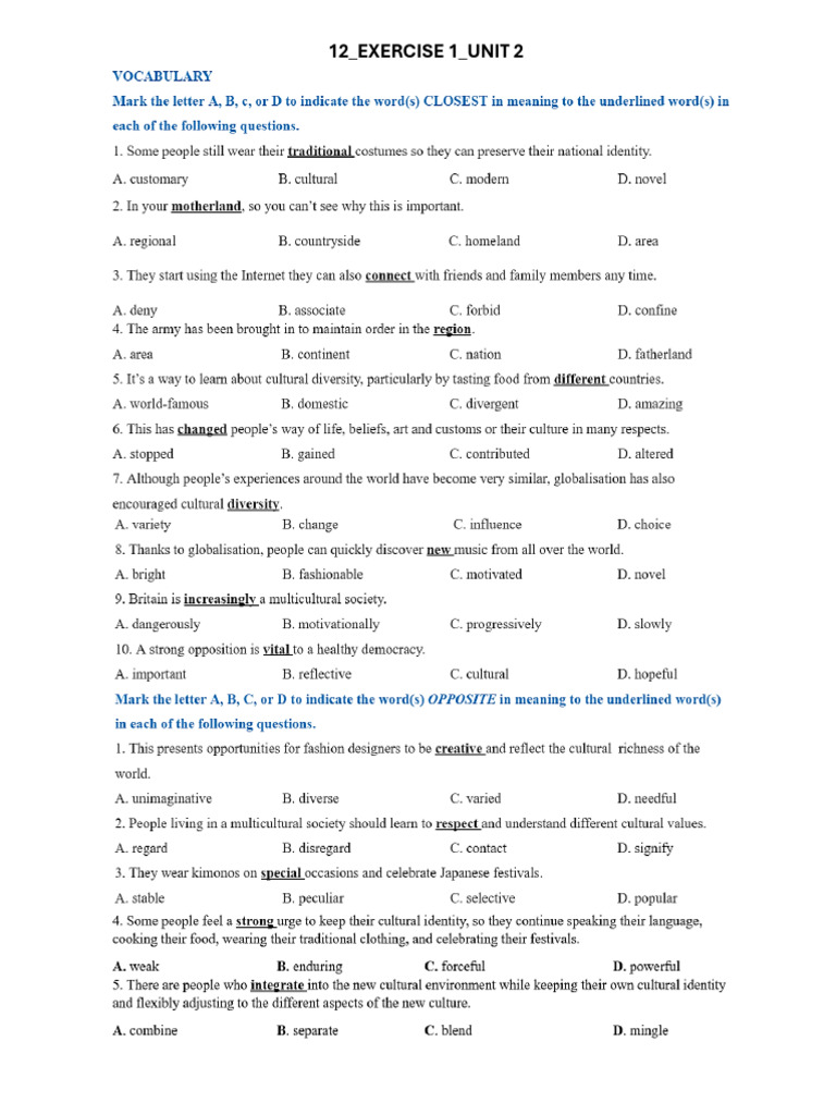 12 Ex1 Unit2 | PDF