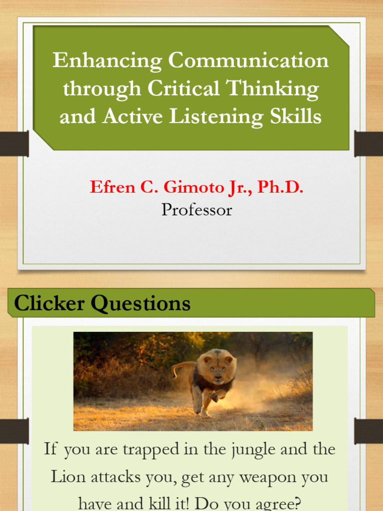 Enhancing Communication Through Critical Thinking and Active Listening ...