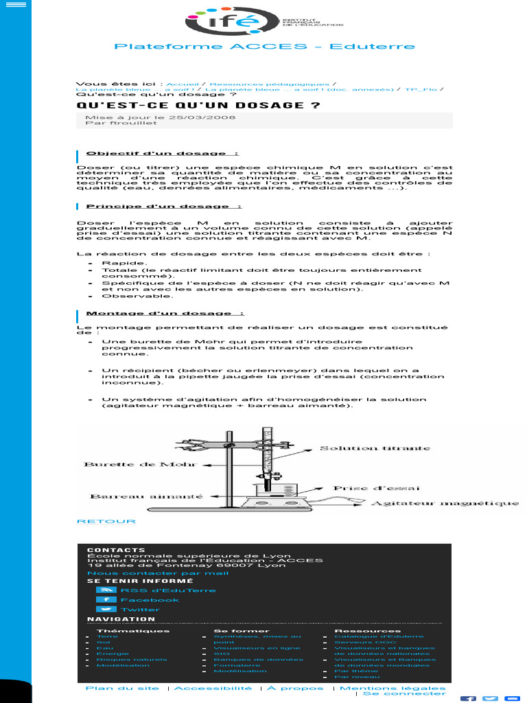 Qu'Est-ce Qu'Un Dosage - Eduterre | PDF