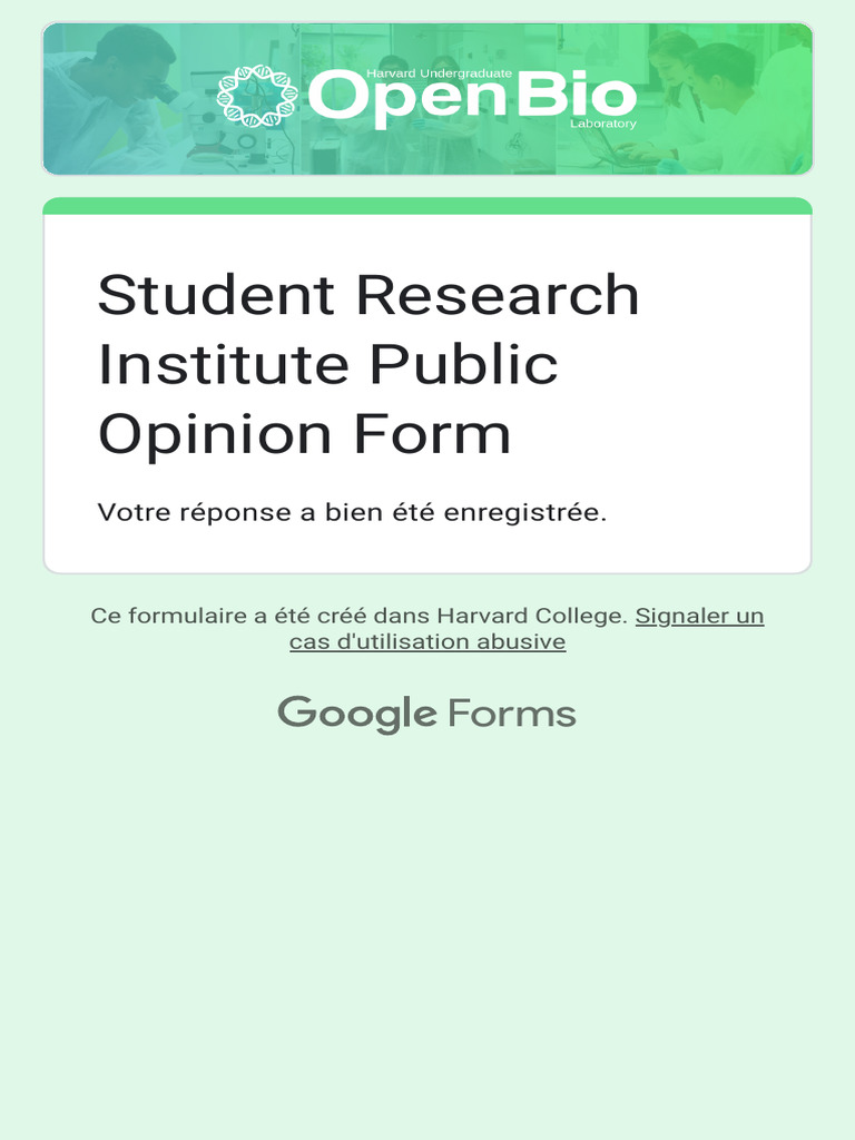 Student Research Institute Public Opinion Form | PDF