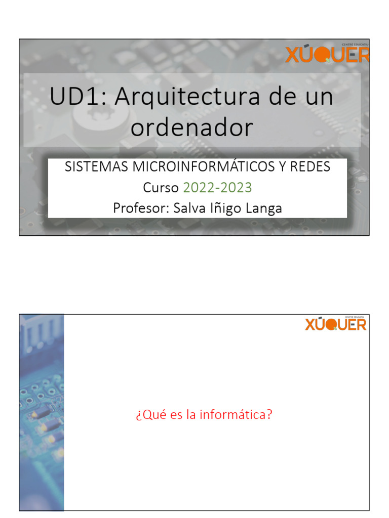 UD1 ArquitecturaOrdenador 22-23 | PDF