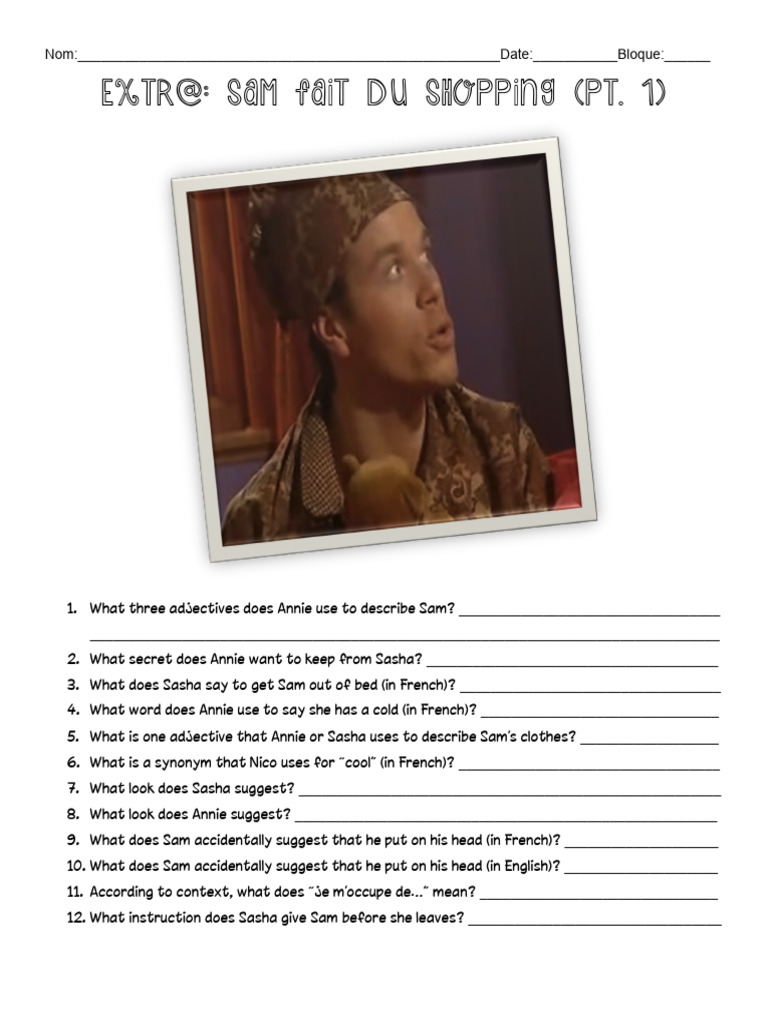 Extr@: Sam Fait Du Shopping (Pt. 1) | PDF