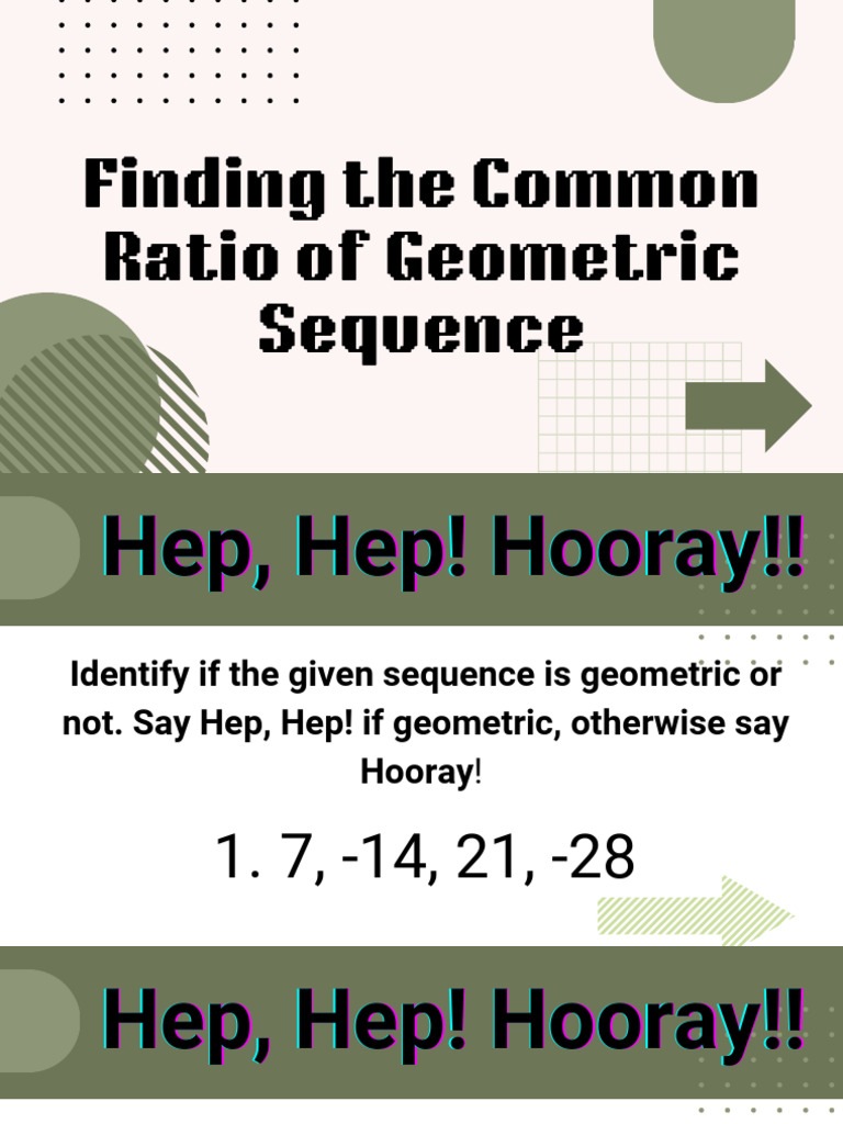Finding the Common Ratio of Geometric Sequence | PDF