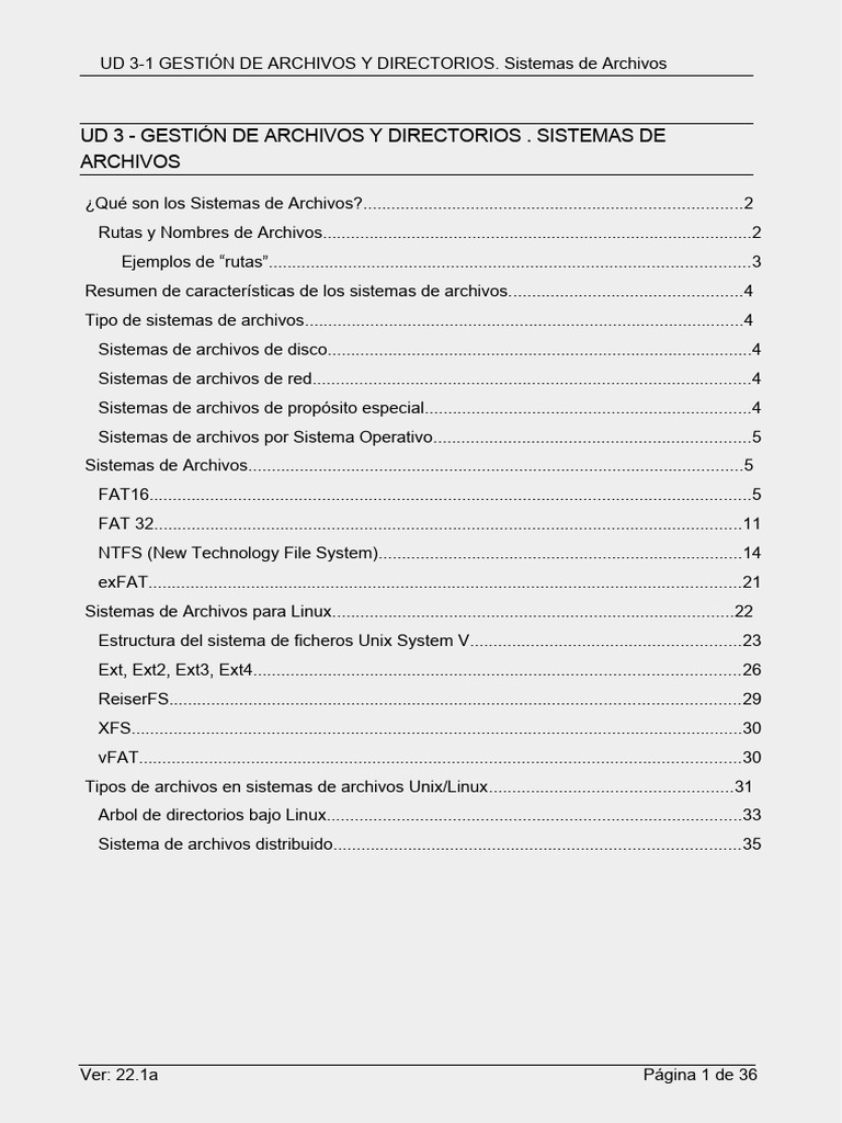 Ud03 1-Sistemas de Archivos | PDF