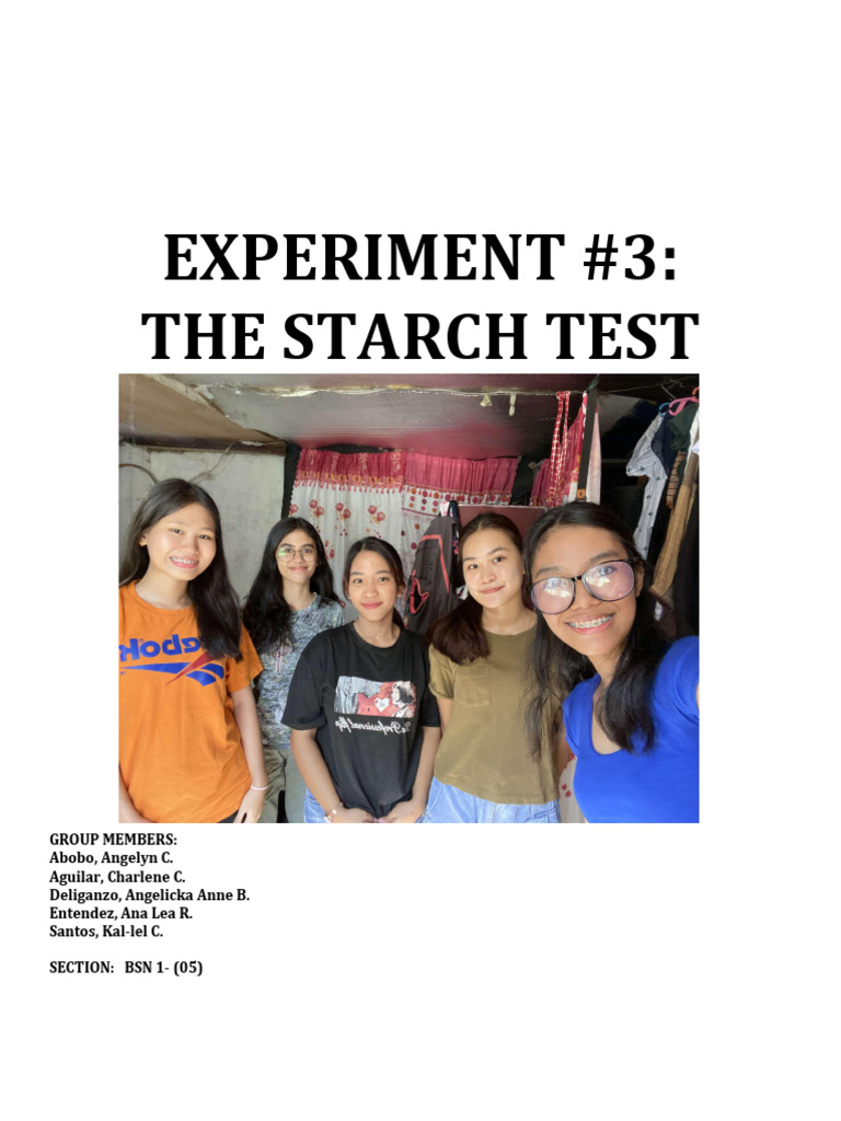 Starch Experiment | PDF