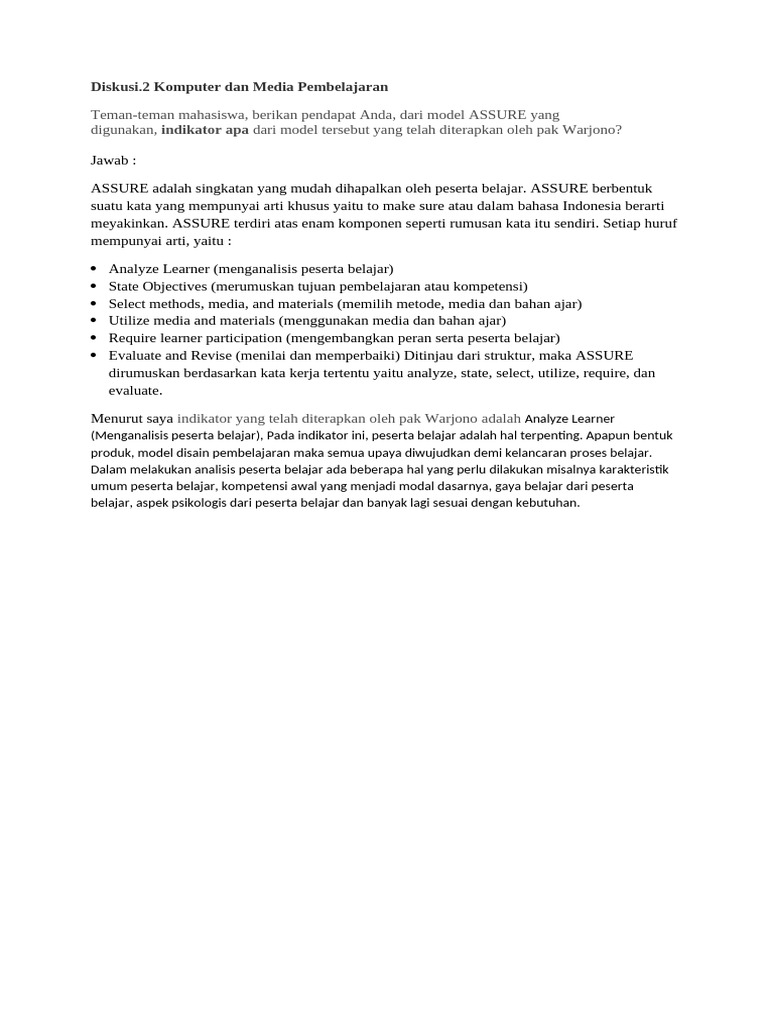 Diskusi.2 Komputer Dan Media Pembelajaran | PDF