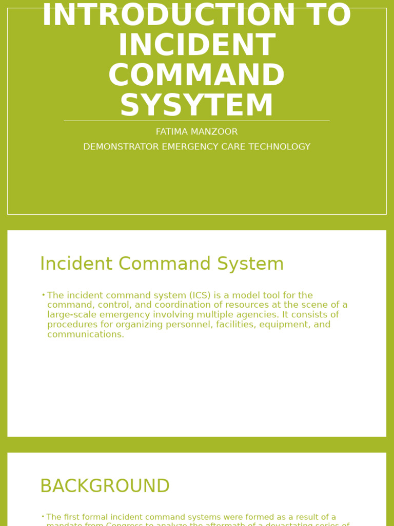 Introduction To Incident Command Sysytem | PDF