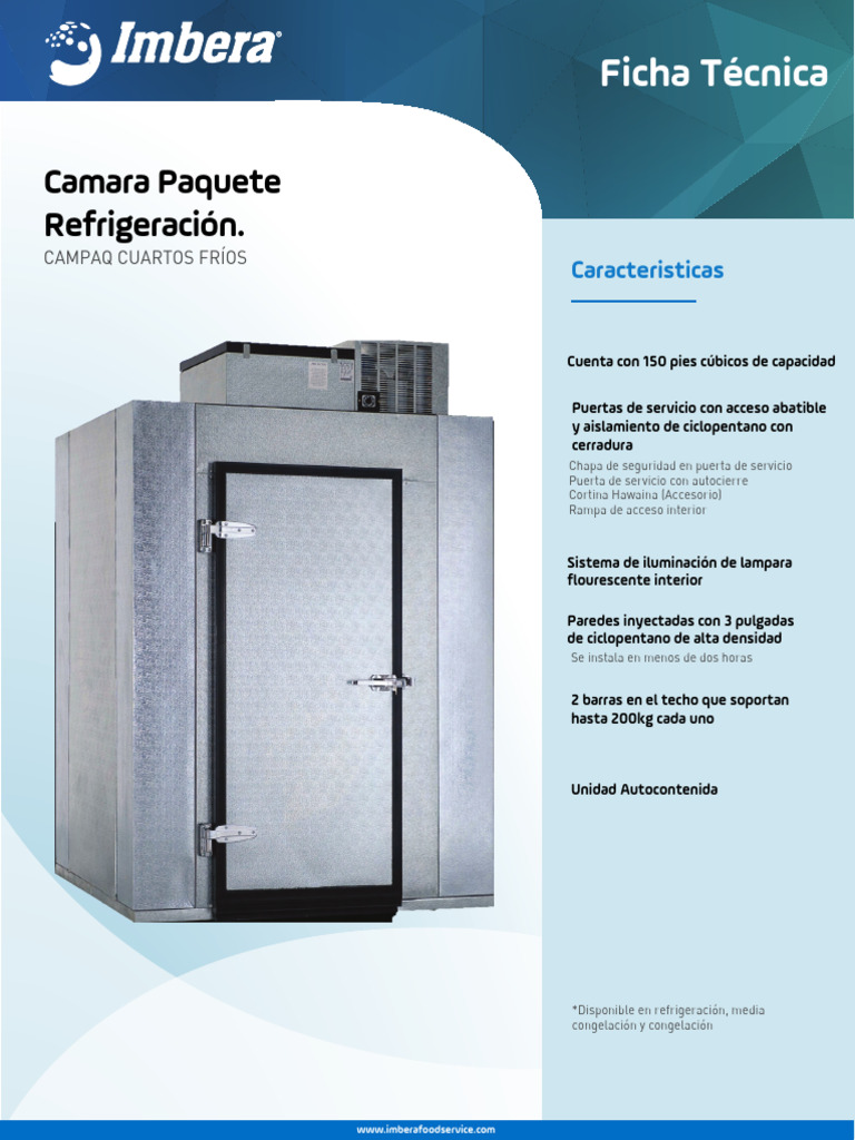 Manual Cámara de refrigeración | PDF