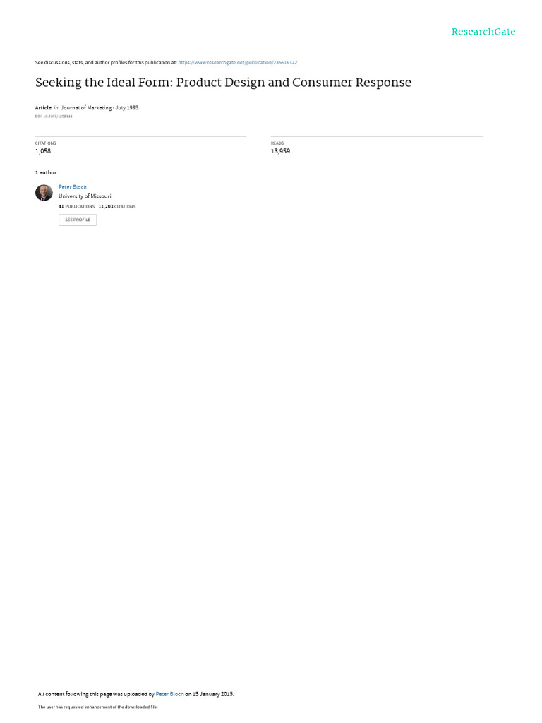 Seeking The Ideal Form Product Design and Consumer | PDF