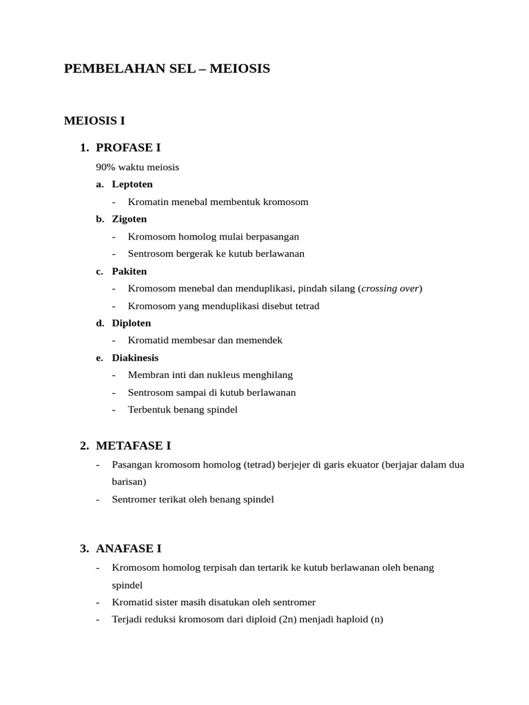 Meiosis Catatan 1 | PDF