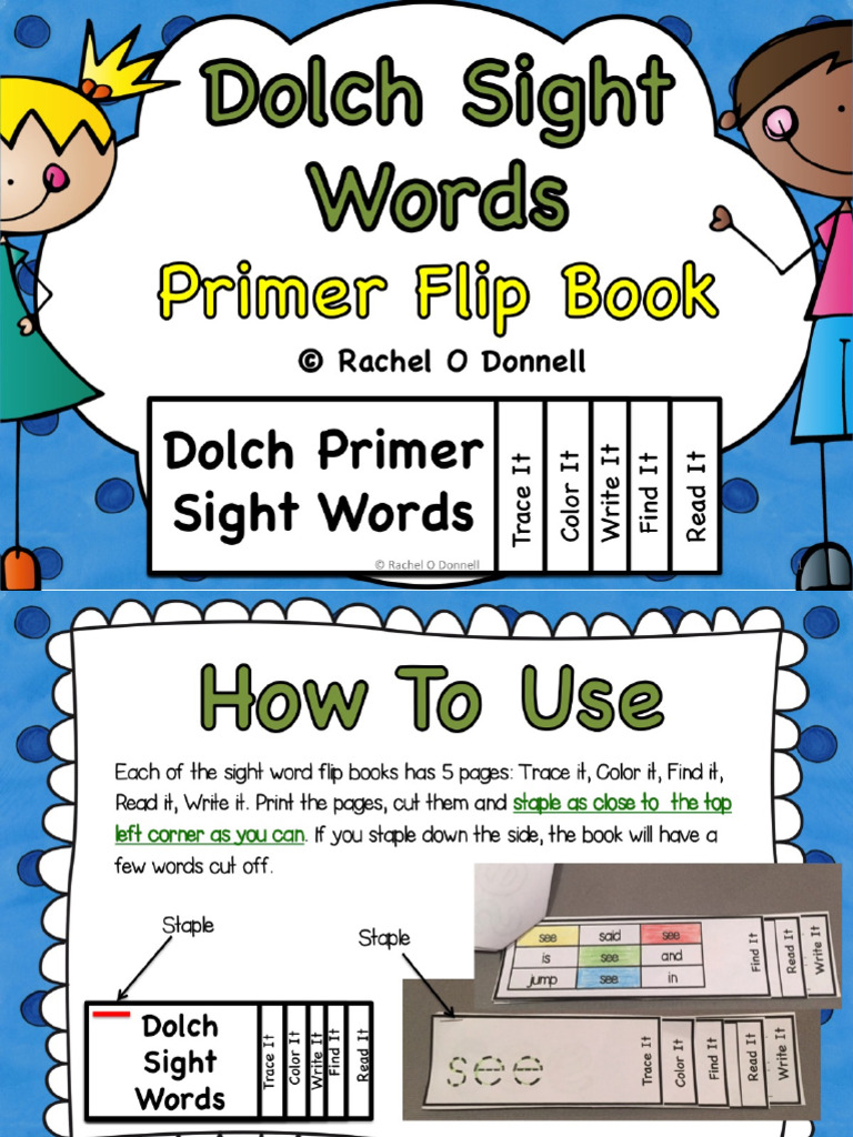Dolch Sight Word PRIMERFLIPBOOKSample | PDF