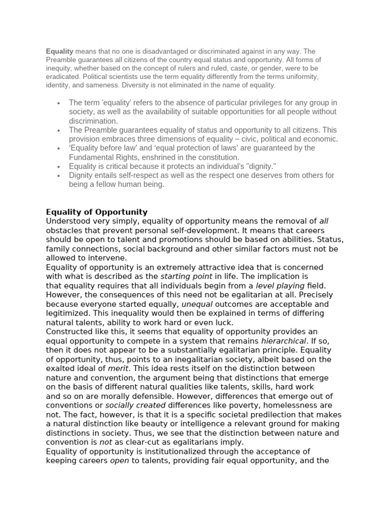 Equality | PDF