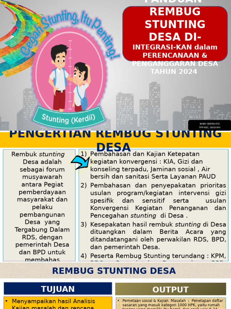Panduan Rembug Stunting Desa 2024 | PDF