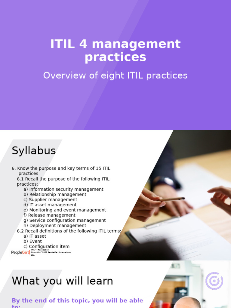 Overview of Eight ITIL Practices | PDF