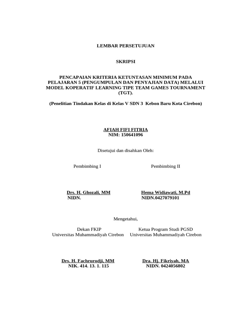 Lembar Persetujuan Dan Pengesahan | PDF