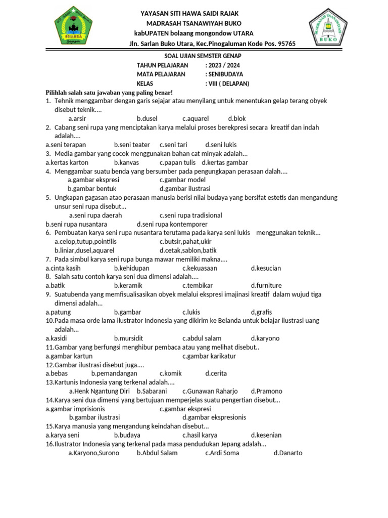 SOAL SB Kelas 8 | PDF