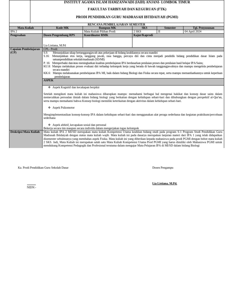 RPS IPA 2 PGMI | PDF