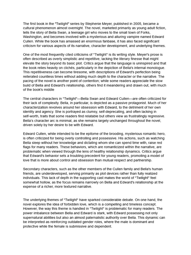 Twilight Critique | PDF