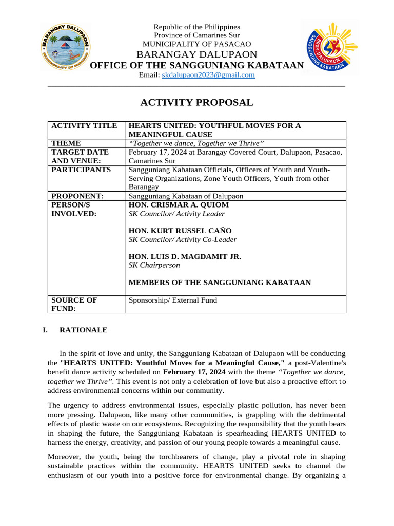 Benefit Dance Proposal | PDF