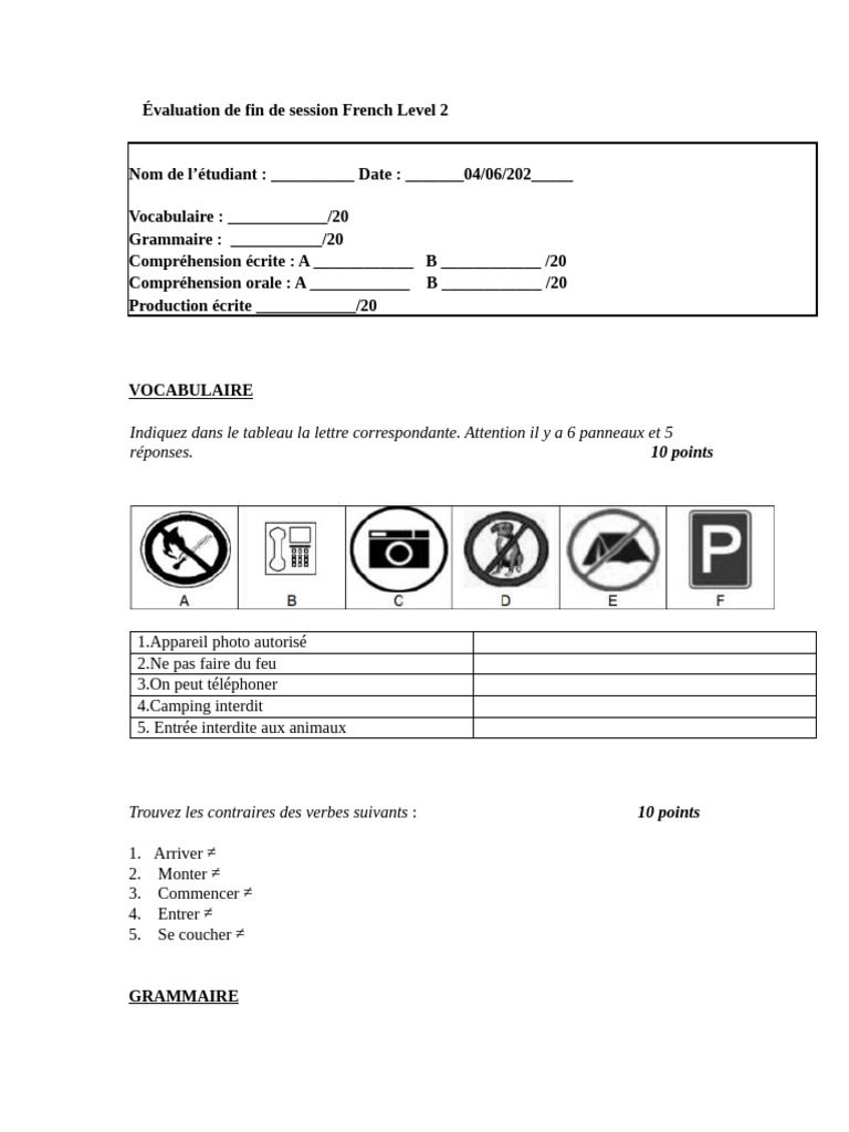 Evaluation finale 2 | PDF