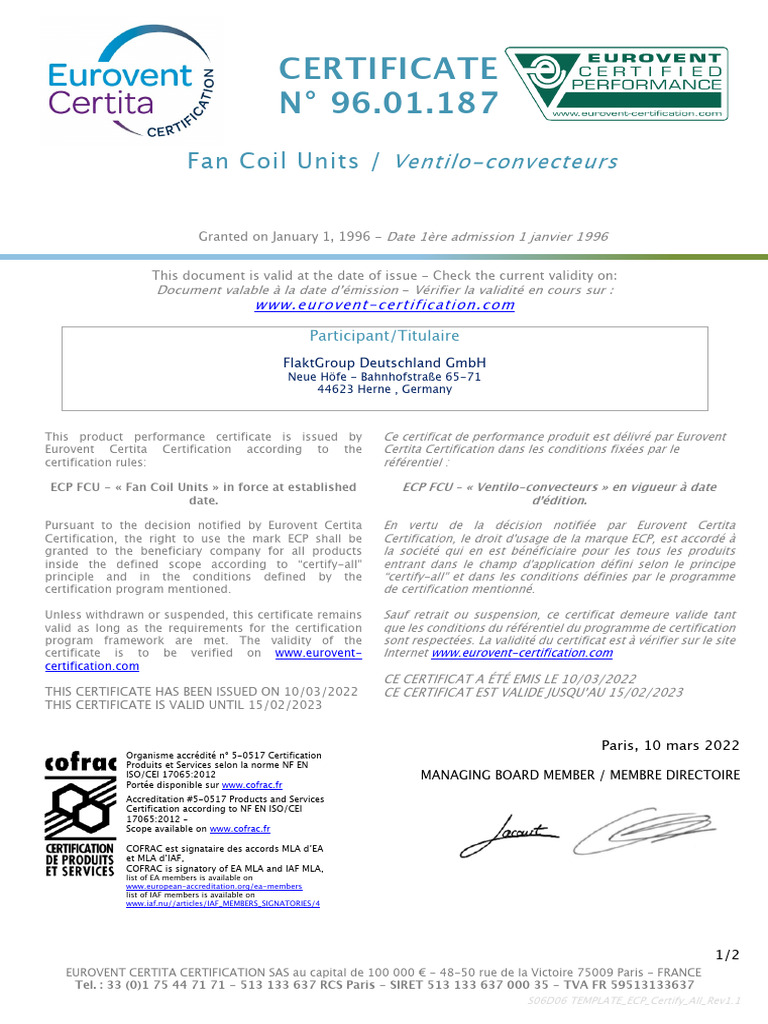 Eurovent Certification | PDF