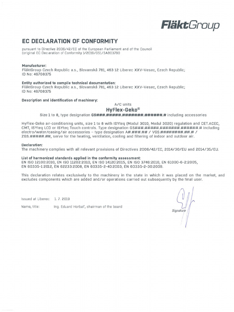 EC Declaration of Conformity | PDF