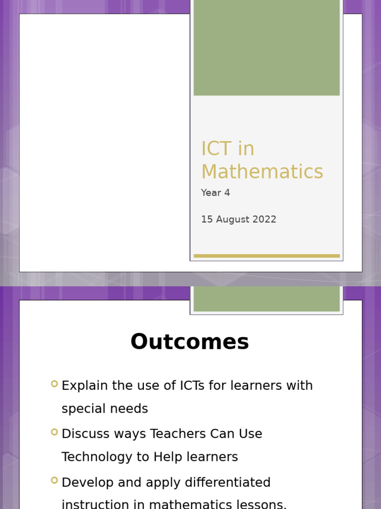 ICT in Mathematics | PDF