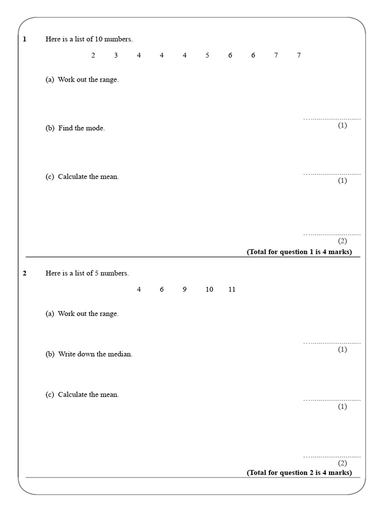 Averages Of Ungrouped Data Pdf