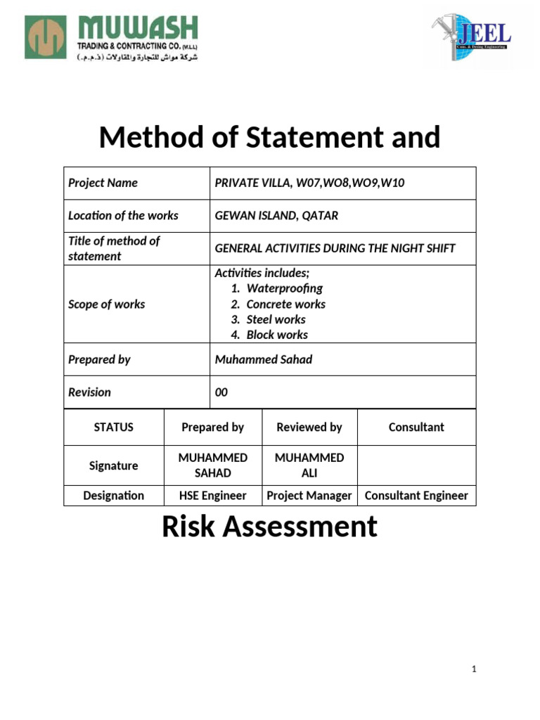 Msds Muwash Night Shift Plan Pdf