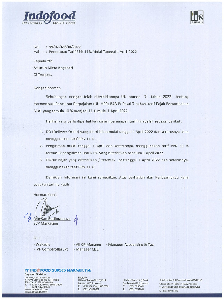 IM Penerapan Tarif PPN 11% | PDF