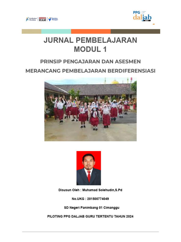 JURNAL PEMBELAJARAN MODUL 1 PRINSIP PENGAJARAN DAN ASESMEN MERANCANG PEMBELAJARAN ...