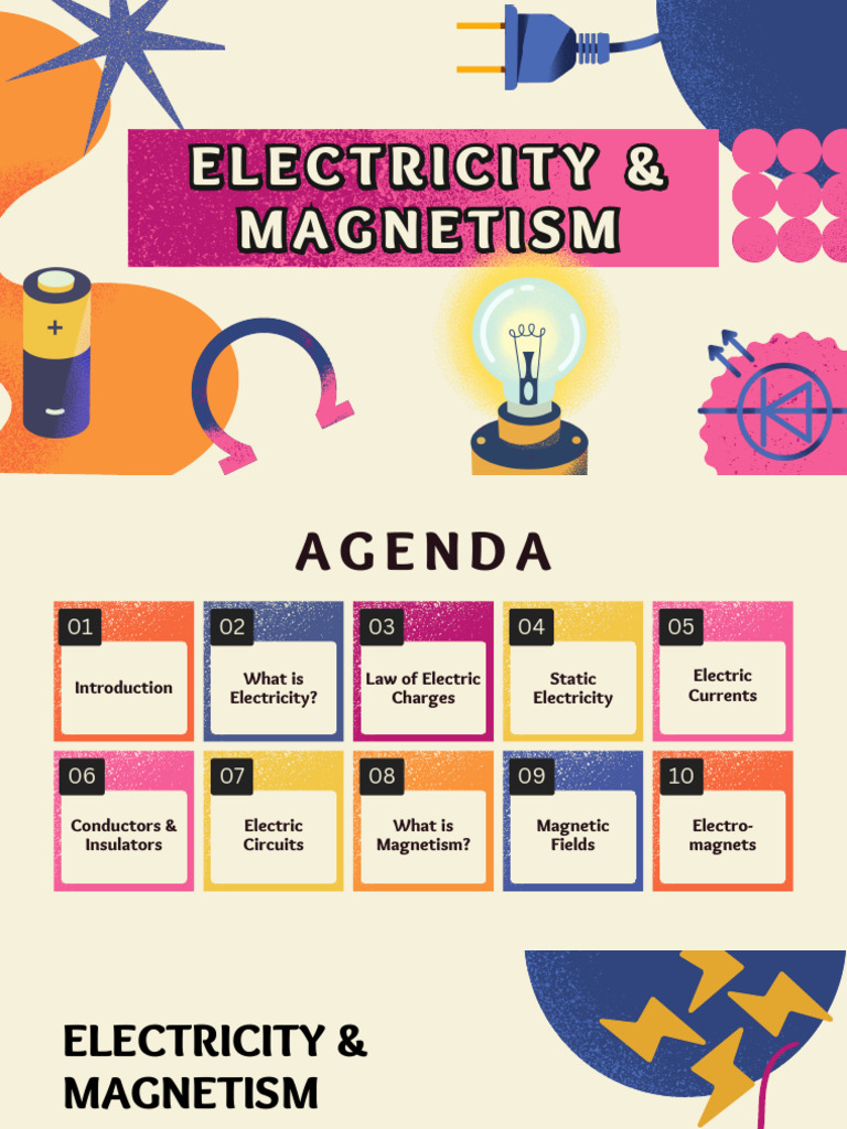 Electricity and Magnetism Physical Science Presentation in Colourful ...