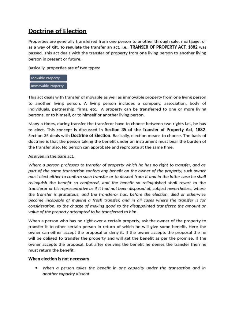 Doctrine of Election | PDF | Property | Natural Resources Law