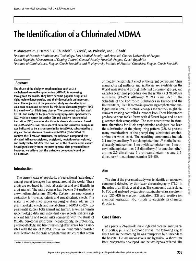 The Identification of A Chlorinated MDMA | PDF
